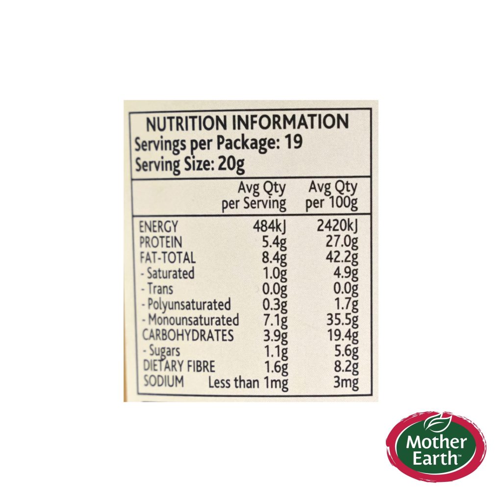 Mother Earth Natural Unsalted Crunchy Peanut Butter 380gm - Buy Like Chefs